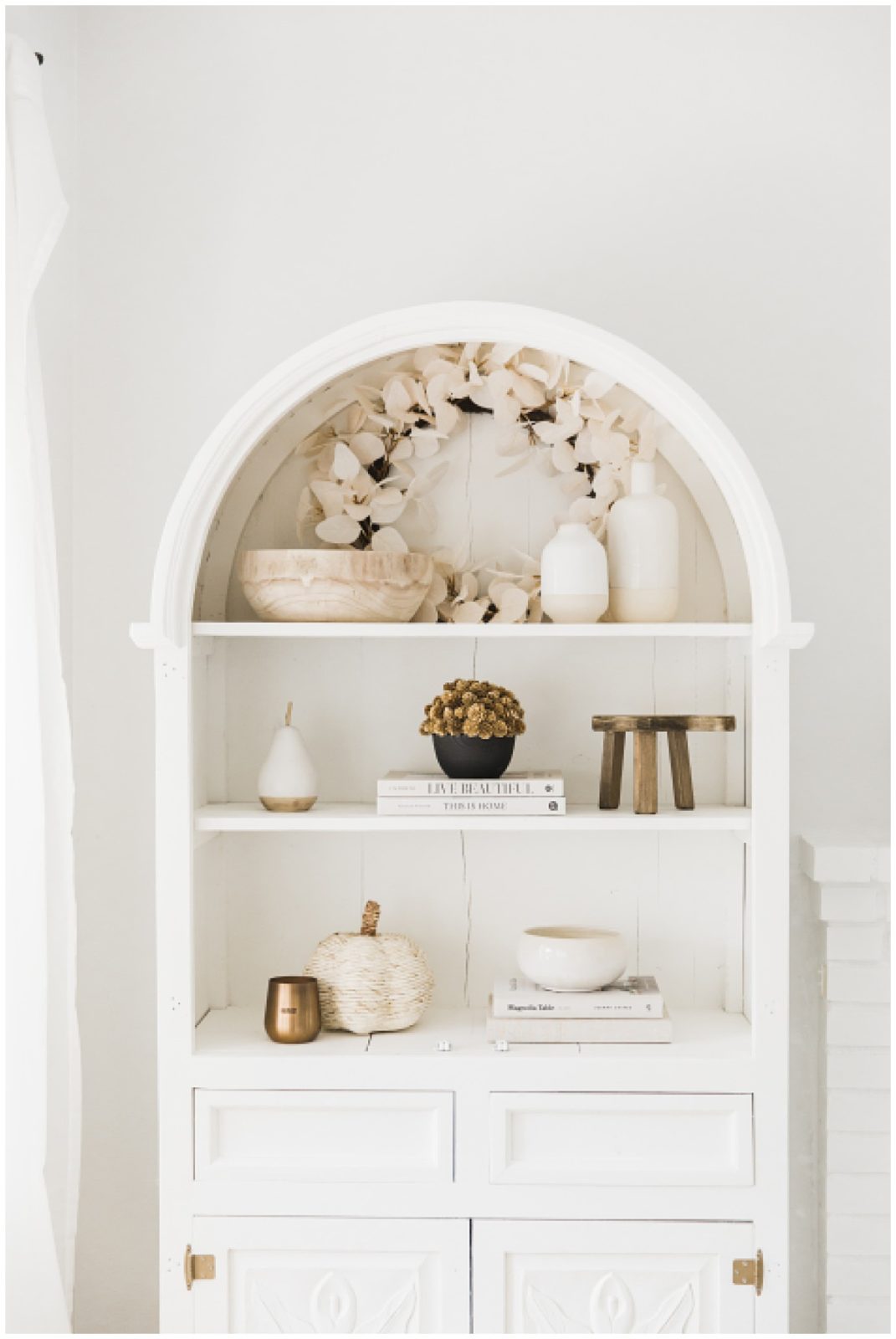 Fall Shelf Styling - Two Ways - Showit Blog